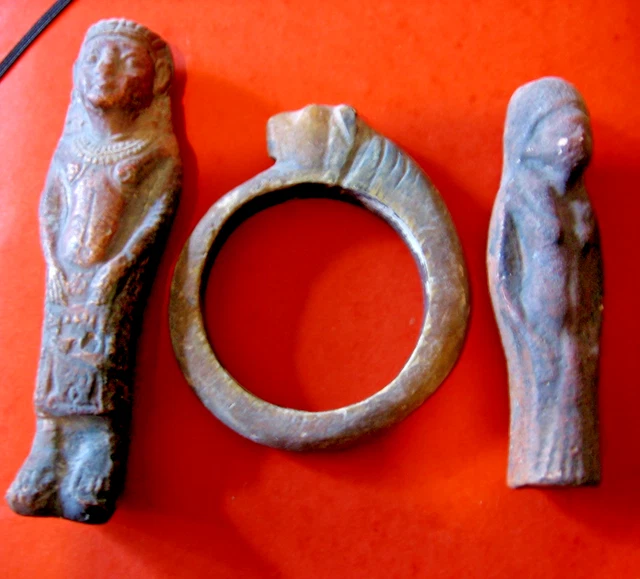 LOT 2 STATUETTES EGYPTIENNNE funéraire et 2 bijoux Egypte EUR 149,00 ...