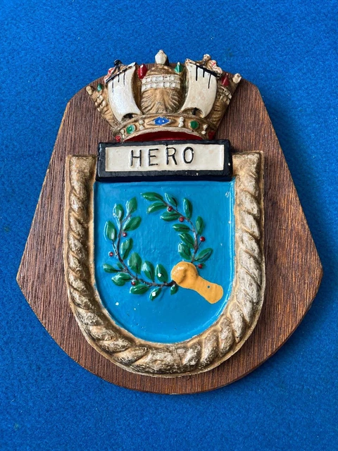 HMS HERO H99 H-Class Destroyer Royal Navy Wall Plaque Good Used ...