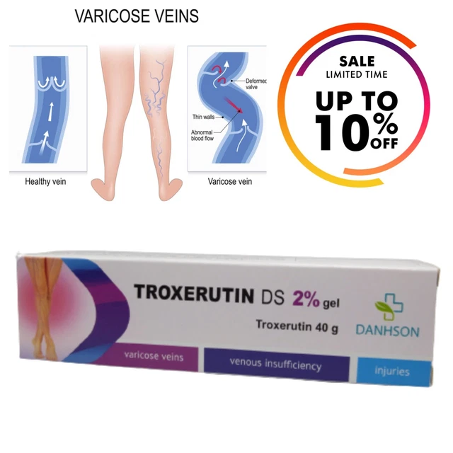 VARICOSE SPIDER VEINS Cream Vasculitis Legs Treatment Troxerutin Gel ...
