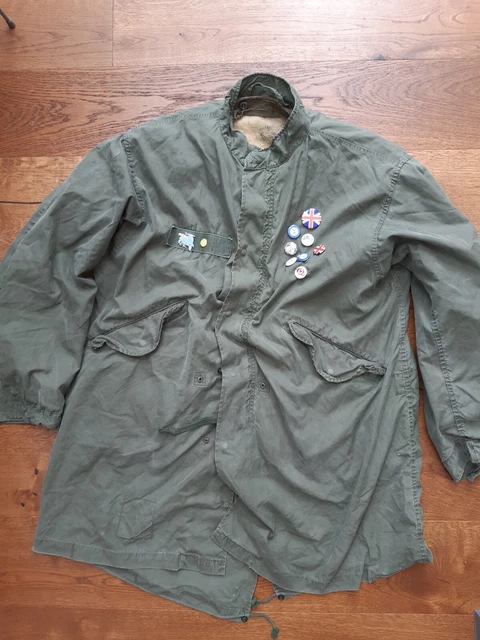 VINTAGE US ARMY M65 (Vietnam 1973) fishtail parka liner Scovill mods ...