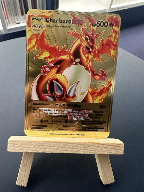 POKEMON CHARIZARD DX 52/100 Gold Metal Pokemon Card Max Wildfire HP500 ...