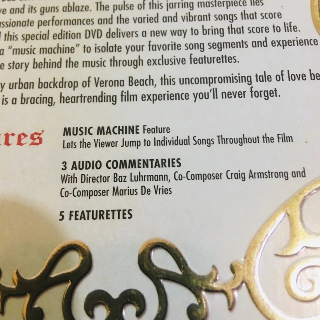 ROMEO AND JULIET (Music Edition, DVD, 1996) with slip cover Region 4 $6 ...