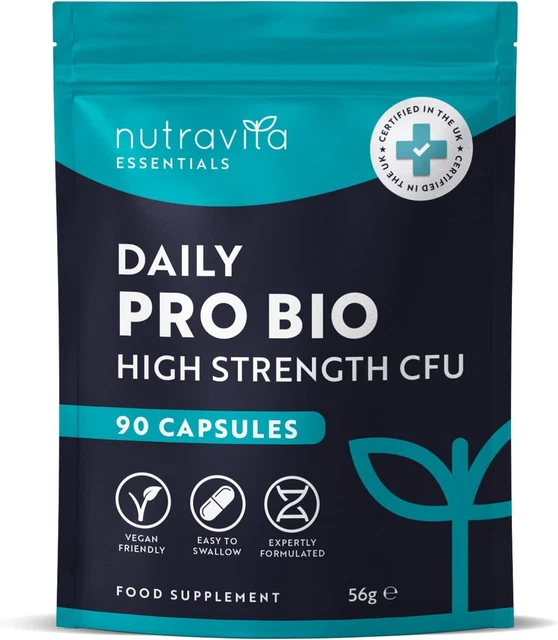 PROBIOTICS FOR GUT Health 90 Vegan Capsules (Not Tablets) for Bloating ...