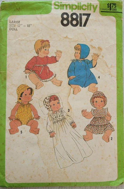 VINTAGE SIMPLICITY SEWING Pattern 8817, 1970s, 18