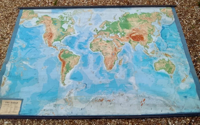ULTRA RARE VERY Large Plastic/Rubber MAP OF THE WORLD Circa 1970’s. 5ft ...