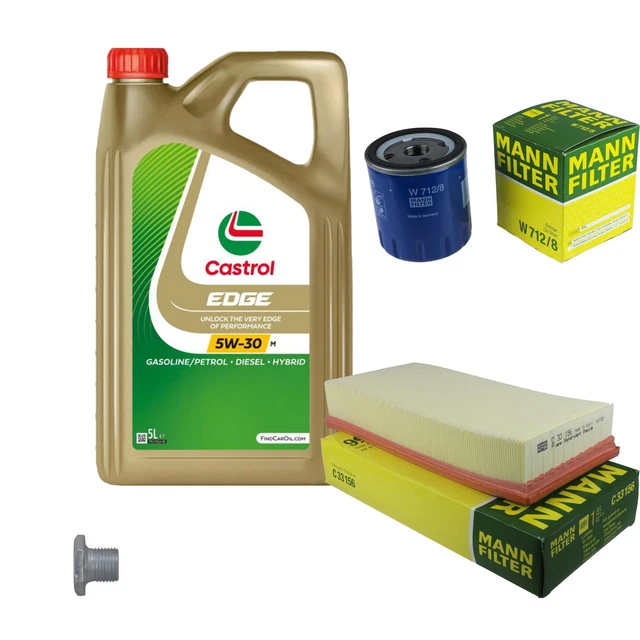 MANN-FILTER INSPECTION SET 5L castrol edge 5W-30 M pour Lancia Zeta 2.0 ...