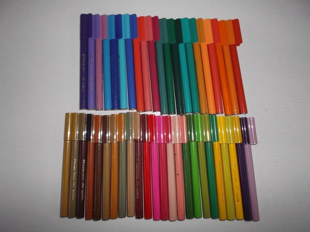 FABER CASTELL 45 PACK Connector Pens Kids Textas Colouring Drawing Art ...