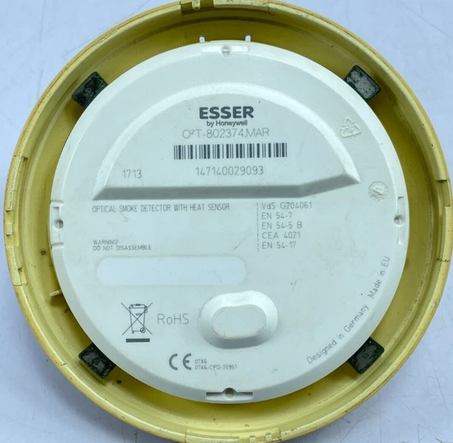 DETECTOR DE HUMO óptico Esser Von Honeywell O2T - 802374 Mrz con sensor ...