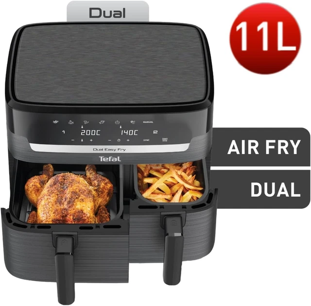 DUAL EASY FRY XXXL 11L Air Fryer EY9428, 7 Preset Programmes, Healthy ...