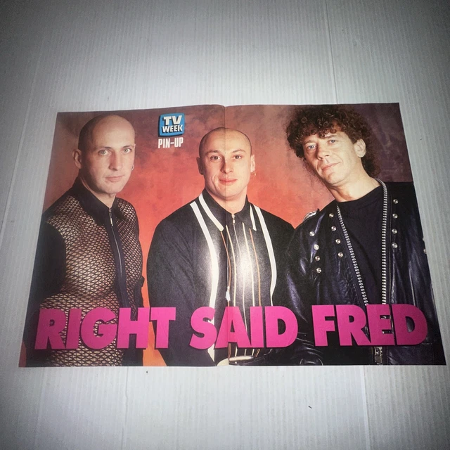 VINTAGE TV WEEK PIN UP POSTER OF RIGHT SAID FRED BAND As Is $57.50 ...
