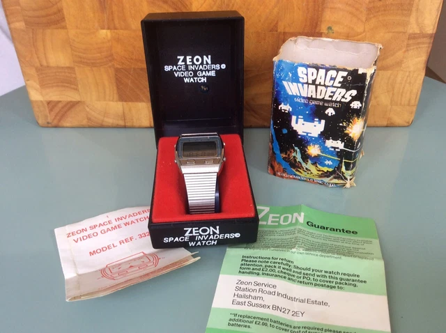 RARE ORIGINAL 1970’S/80’S ZEON SPACE INVADERS VIDEO GAME WATCH. BOXED ...
