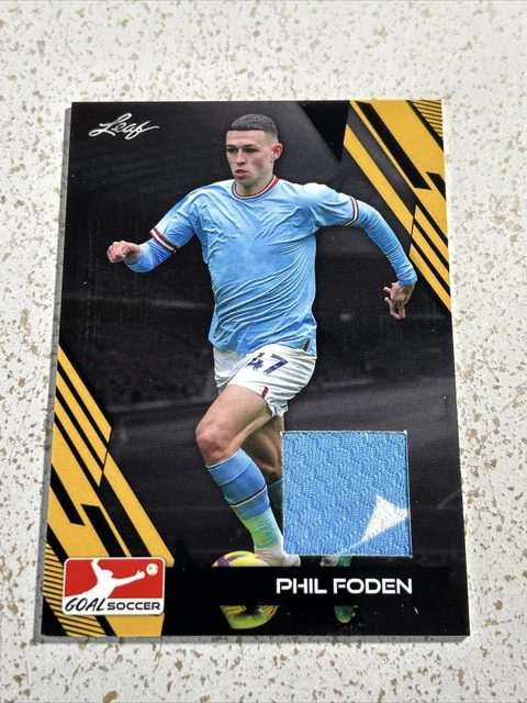 GAME USED SHIRT Phil Foden Patch Football Card By Leaf Manchester City ...