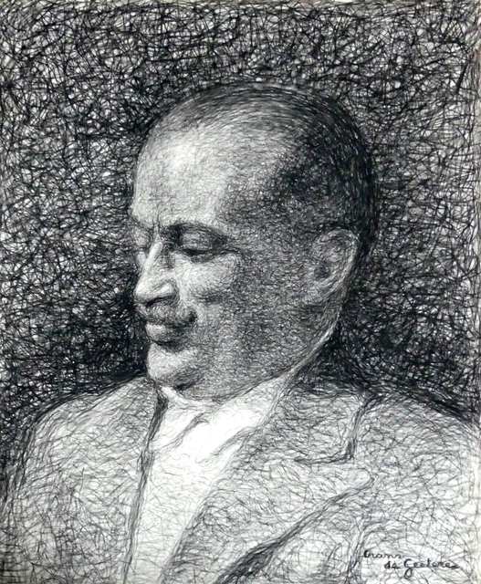GRAND ET INTÉRESSANT Dessin Portrait FRANS DE GEETERE 1895-1968 Belge ...