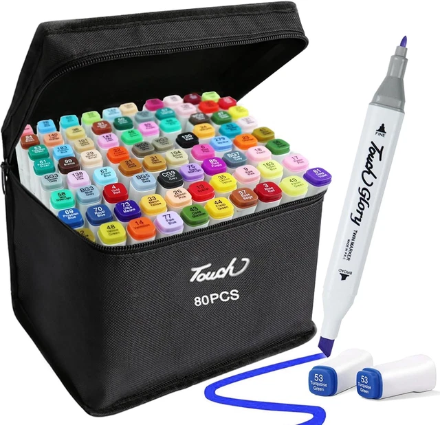SIMPLEOA 80 ALCOHOL Markers for Beginners, Dual Tip Art Marker School ...