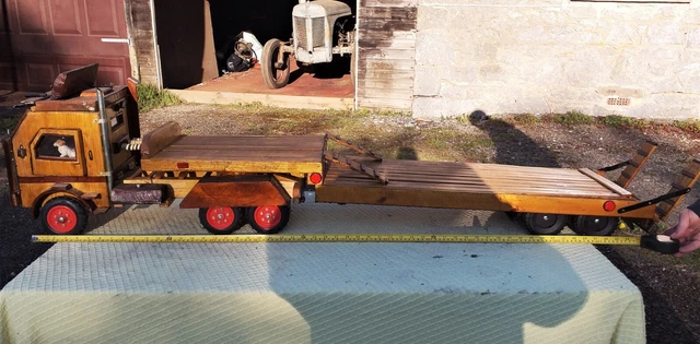 WOODEN LORRY LARGE Scratch Built Scania Articulated Lorry Hand Made 5ft ...