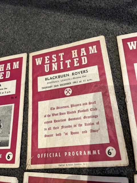 WEST HAM UNITED Football Programmes Bundle December 1963 January ...