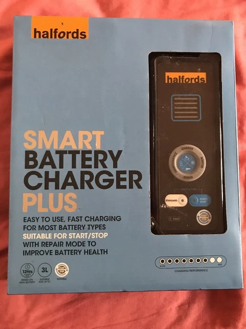 HALFORDS SMART BATTERY Charger Plus 979963 Brand New £39.99 - PicClick UK