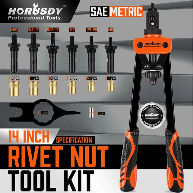 PROFESSIONAL HAND RIVNUT Nut Thread Riveter Gun Repair Tool Kit 7x ...