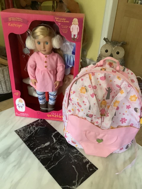 OUR GENERATION DELUX Skater doll Katelyn with Hop On Backpack doll ...