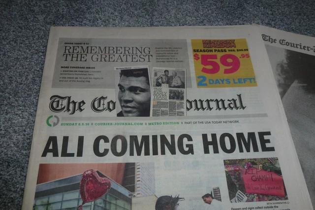 MUHAMMAD ALI NEWSPAPER From Louisville Usa Full Paper June 5Th 2016 £9. ...