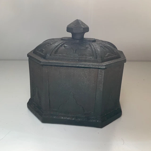 ANTIQUE 19TH CENTURY Victorian Cast Iron Tobacco/Snuff Jar/Box ...