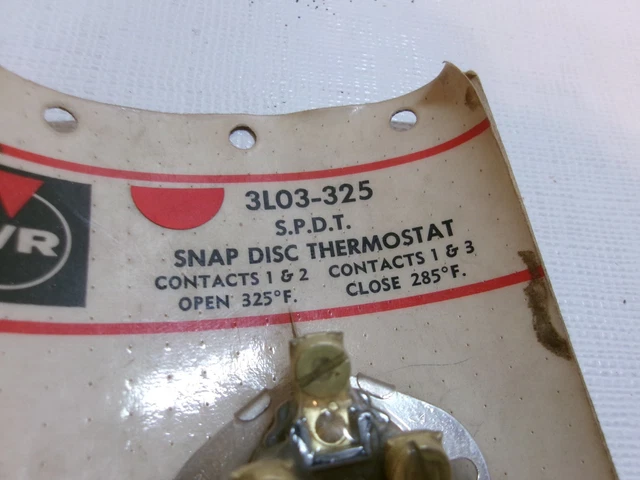 NEW WHITE-RODGERS 3L03-325 Spdt Limit Switch Snap Disc Thermostat $23. ...
