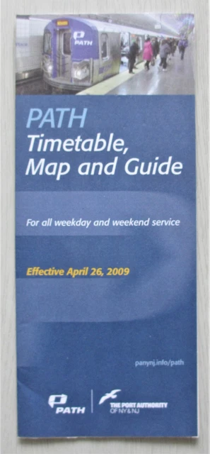 VINTAGE APRIL 2009 Path Railroad Map Guide Brochure New York New Jersey ...