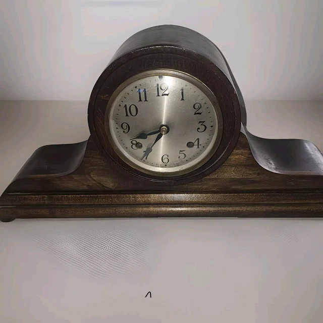 ANTIQUE VINTAGE NEW Haven Clock Co. Mantel Tambour No 52 Clock 21" X 8 ...