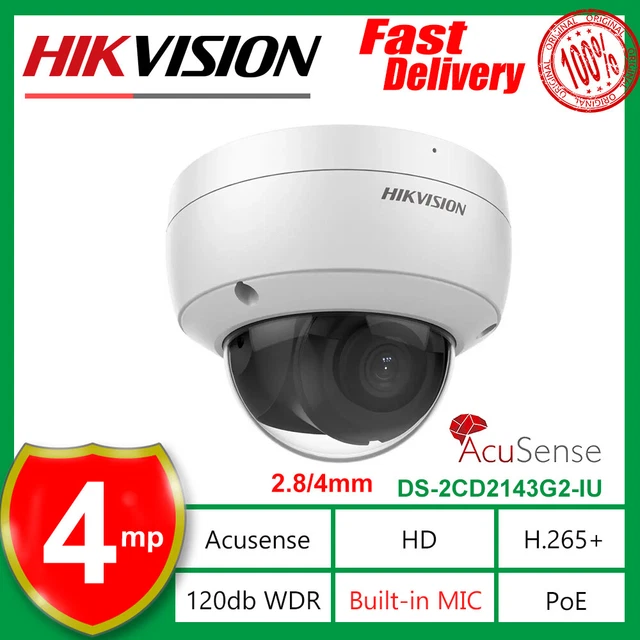 HIKVISION DOME 4MP IP camera Acusense Darkfighter Built-in MIC DS-2CD2143G2-IU $178.60 - PicClick AU