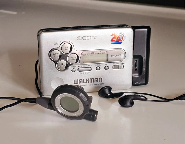SUPER RARE SLIM SONY Walkman WM-FX877 Radio Cassette Player LCD Remote ...