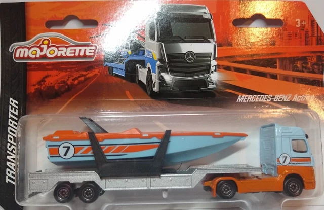 MAJORETTE MERCEDES-BENZ ACTROS Boat Car Transporter Diecast Model Car ...