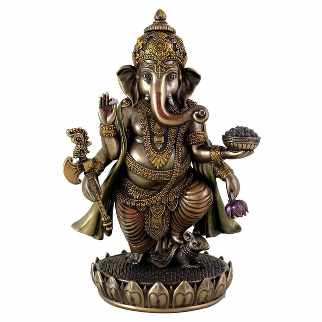 HINDU GOD GANESH Statue Lord Ganesha Sculpture Figurine Ganpati Idol ...