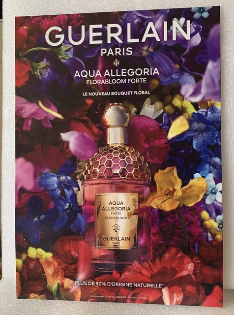 AFFICHE CARTON 30X42 cm, Guerlain Paris, parfum Aqua Allegoria Florabloom Forte EUR 10,00 ...