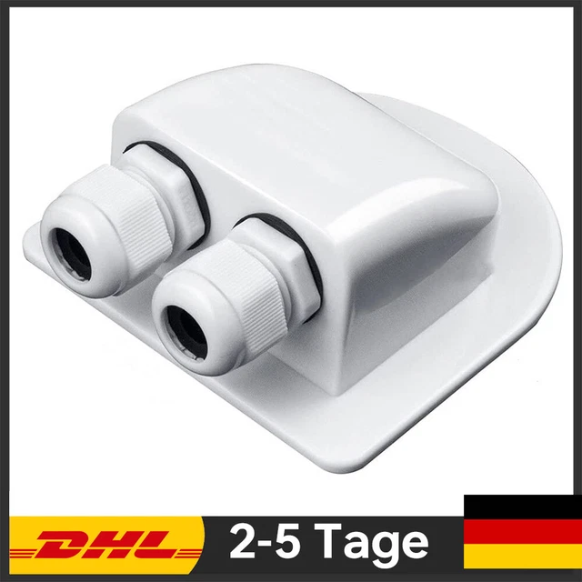 DACHDURCHFÜHRUNG 2-FACH SOLAR Kabeldurchführung Wohnmobil Caravan Camper Weiß EUR 10,99 ...