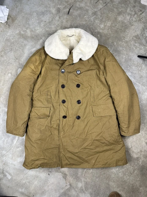 WWII 1943 ARMY Canvas Jeep Coat Mackinaw Jacket Double Lined Sheepskin ...