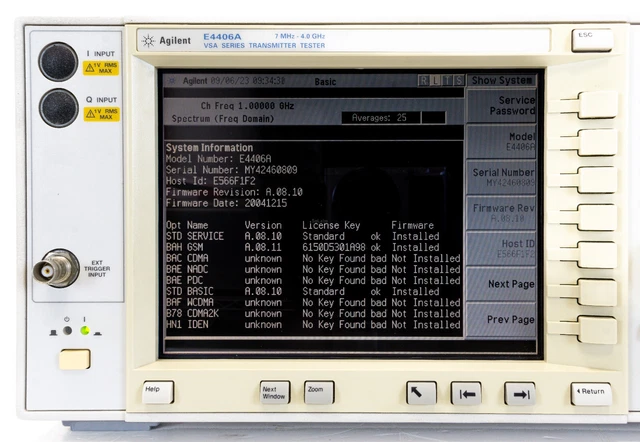 HP AGILENT E4406A Vector Signal Analyzer Analizzatore spettro 4.3 GHz ...