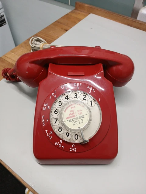 VINTAGE RED BT Rotary Dial Telephone Retro Working order £52.69 ...
