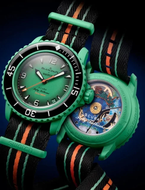 BLANCPAIN X SWATCH Scuba Fifty Fathoms Indian Ocean Watch Brand New in ...