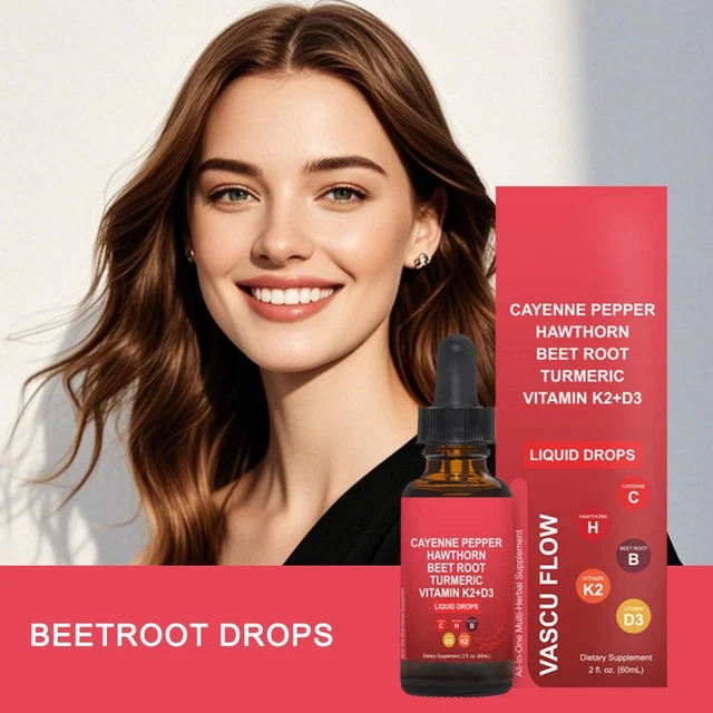 CAYENNE PEPPER HAWTHORN Beet Root Turmeric Vitamin K2+D3 Liquid Drops ...