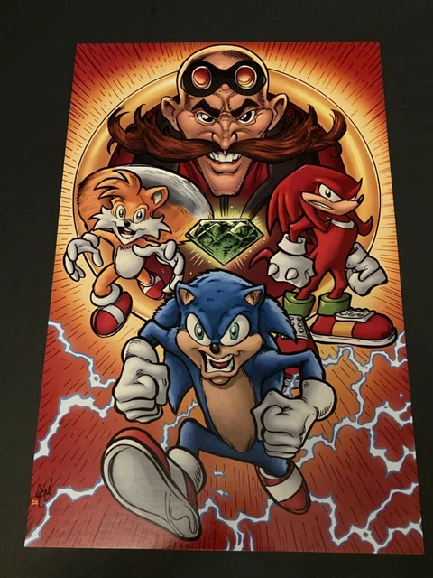 SONIC THE HEDGEHOG KNUCKLES TAILS ROBOTNIK Print 11x17 Pin-Up Chris ...
