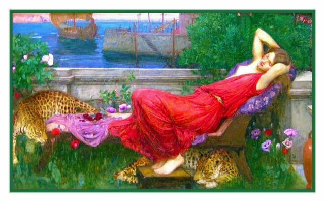ARIADNE GREC MYTHOLOGIE Pré Raphaelite Waterhouse Point de Croix Motif ...