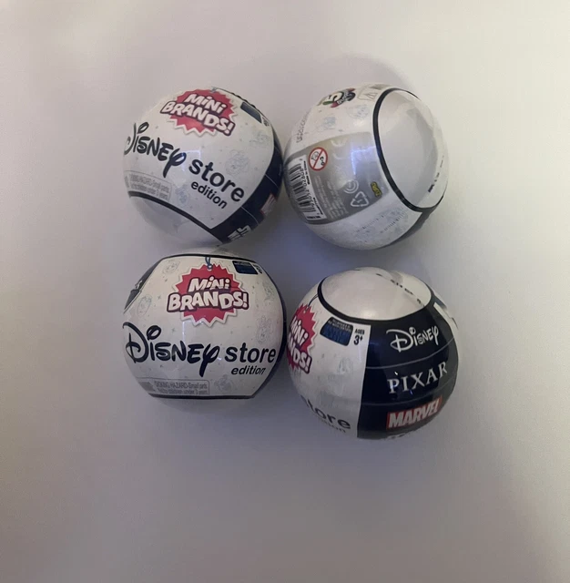 4 MINI BRANDS Disney Store Edition 5 Surprise Mystery Balls SERIES 1 ...