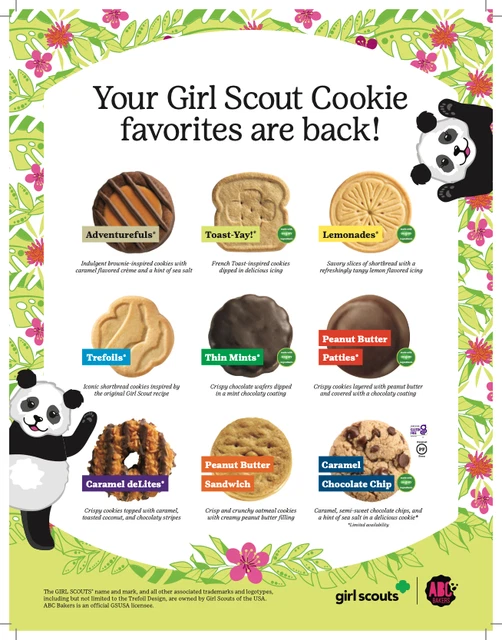 2025 GIRL SCOUT Cookies * Choose Any 4 Packages * ABC Bakers * FREE ...