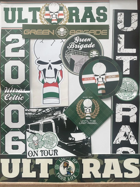 10 X VARIOUS Large Green Brigade Celtic Fc Ultras Stickers £15.00 ...