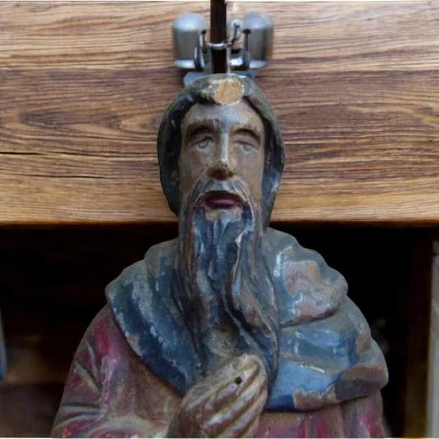 STATUE DE SAINT Luc en bois polychrome - École espagnole (XVIIe-XVIIIe ...