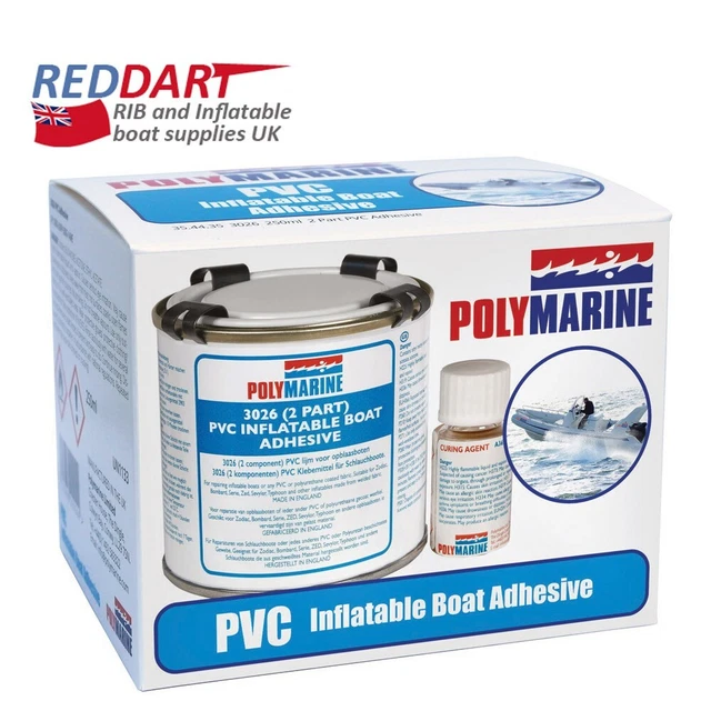 PVC ADHESIVE, 2 Part, 250ML, inflatable boat, dinghy, RIB repair kit ...