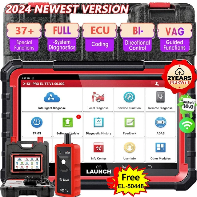 LAUNCH X431 PRO Elite Car Diagnostic Scanner ECU Coding Bidirectional ...