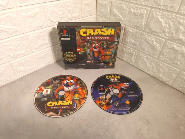 VINTAGE RETRO CRASH Bandicoot & Crash Bandicoot 2 PS1 Big Box Black ...