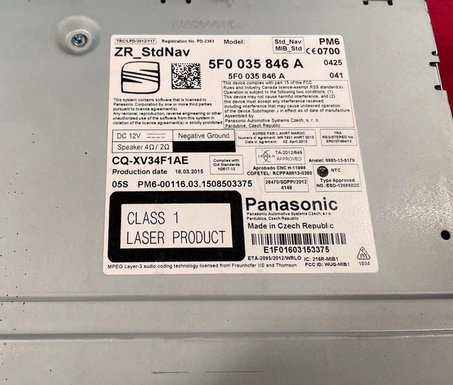 ORIGINAL SEAT LEON 5F Navi 5F0035846A MIB Multimedia komplett Set ...