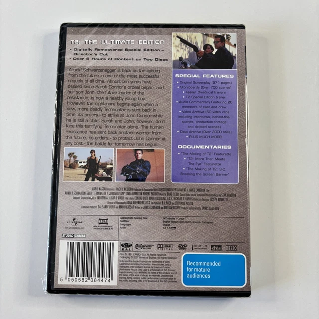TERMINATOR 2 JUDGEMENT Day Ultimate Edition DVD R4 PAL Brand New Sealed ...